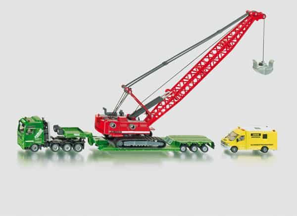 SIKU 1834 Lavettirekka, kaapelinosturi ja miehistöauto 1:87 • Lelumarket